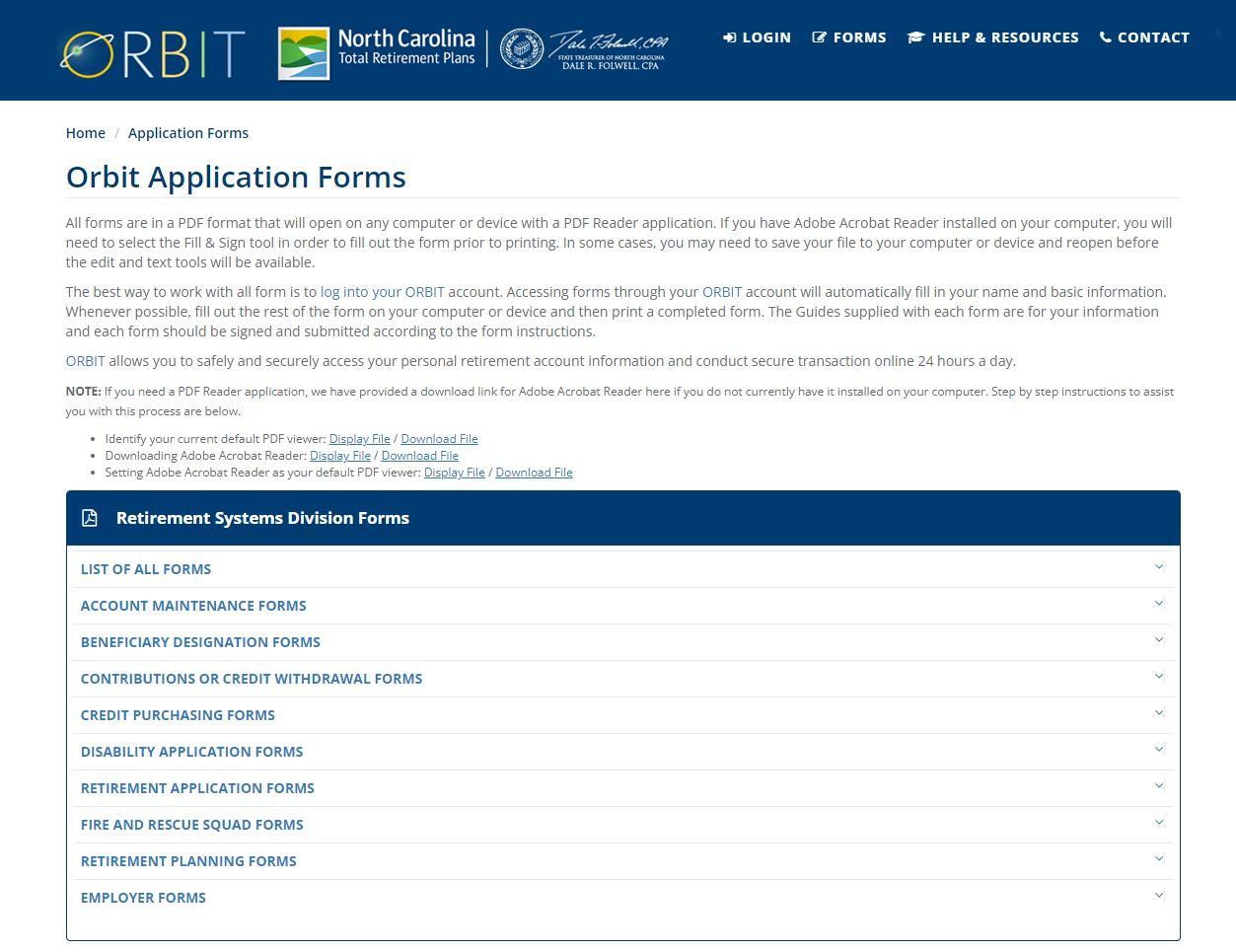 Publications & Forms | My NC Retirement